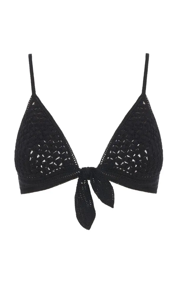 Ralph Lauren Twisted Silk Bra Top - Black