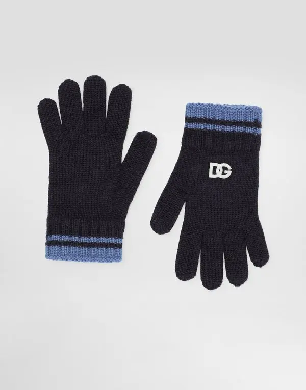 Dolce & Gabbana Knitted Gloves With Dg Patch