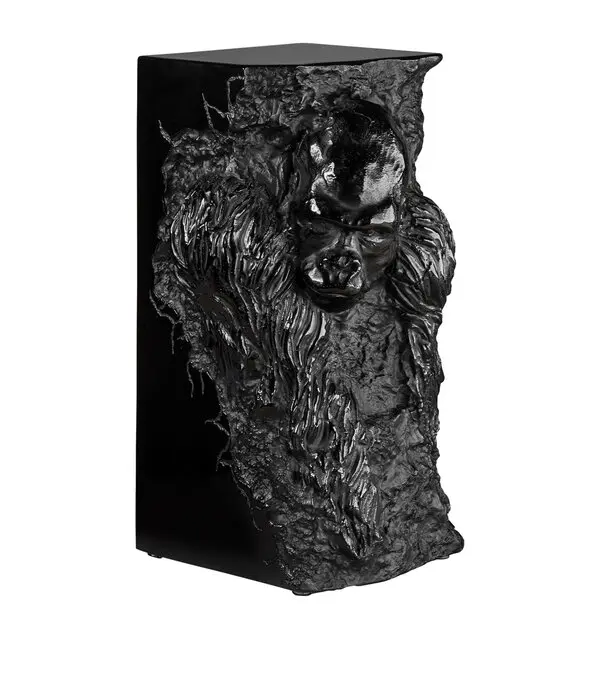 Lalique Crystal Wax-cast Gorilla Sculpture - Black