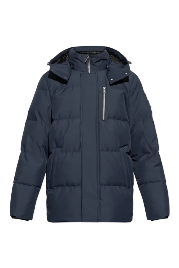 Moose Knuckles Quilted Down Jacket With Detachable Hood - Navy Blue
