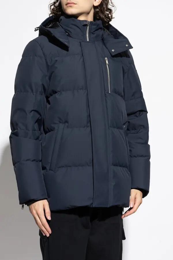 Moose Knuckles Quilted Down Jacket With Detachable Hood - Navy Blue