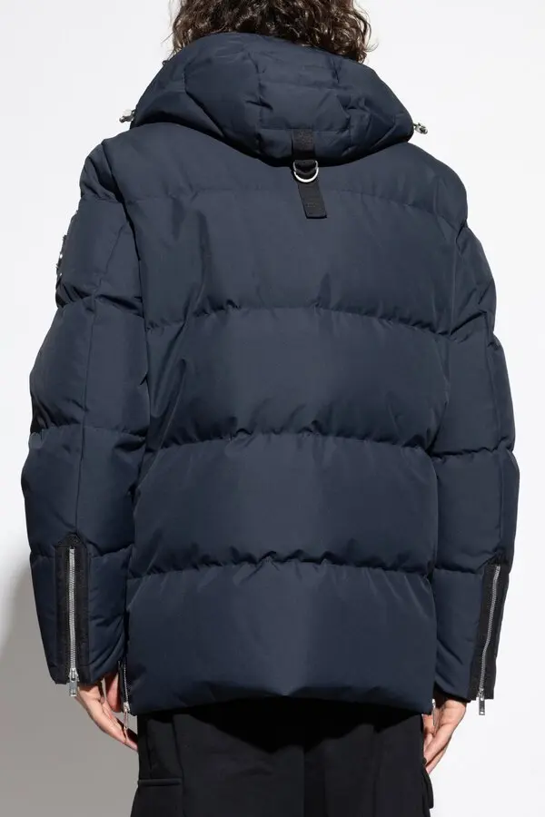 Moose Knuckles Quilted Down Jacket With Detachable Hood - Navy Blue