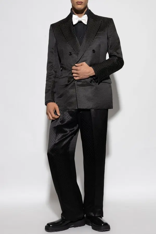 TOM FORD Silk Blazer With A Polka Dot Pattern
