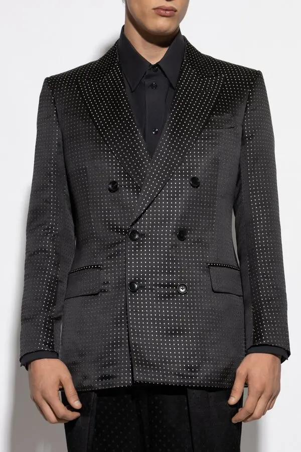 TOM FORD Silk Blazer With A Polka Dot Pattern