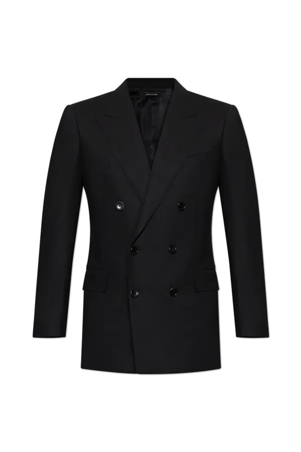 TOM FORD Double-breasted Blazer With Double Vent - Black