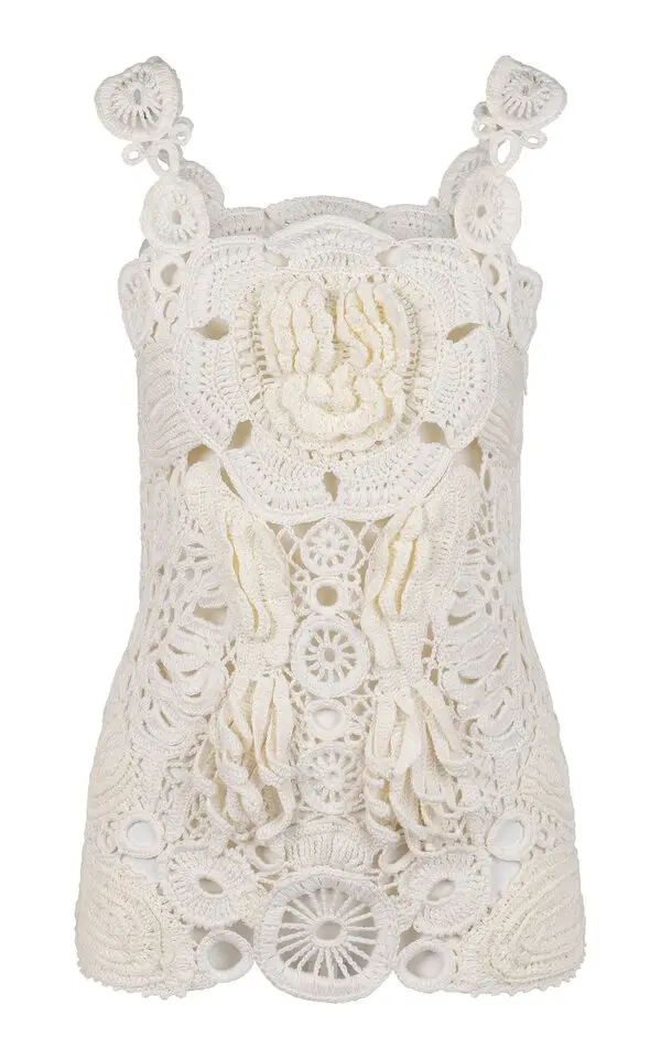 HEIRLOME Roselia Crochet Silk Top