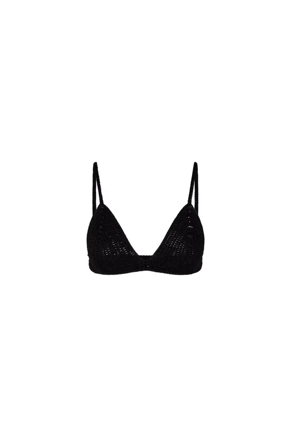 HEIRLOME Agnes Silk Bralette - Black