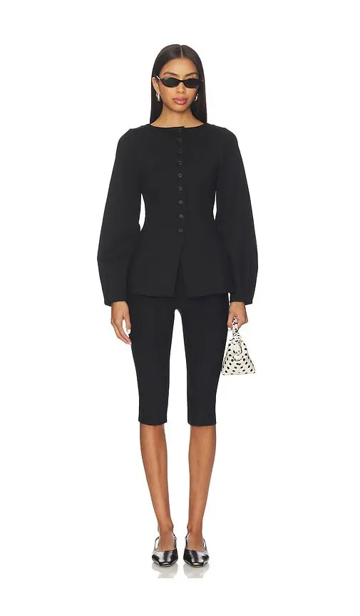 ALIGNE Bonnie Ponte Waisted Blazer - Black