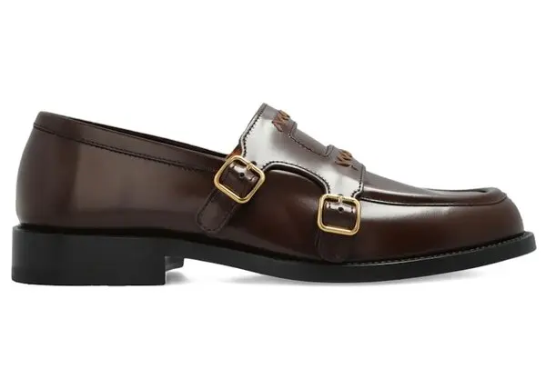 Marni Double Buckle Leather Moccasin