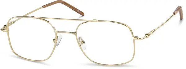 Zenni Classic Aviator Full Rim Frame Flex Titanium Glasses - Gold