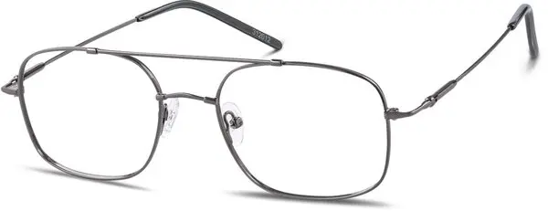 Zenni Classic Aviator Full Rim Frame Flex Titanium Glasses - Gray