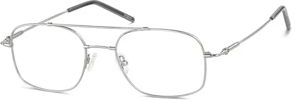Zenni Classic Aviator Full Rim Frame Flex Titanium Glasses - Silver