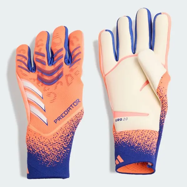 Adidas Predator Pro Goalkeeper Gloves - Signal Coral / White / Lucid Blue