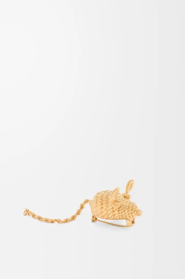 Loewe Mouse Brooch - Gold