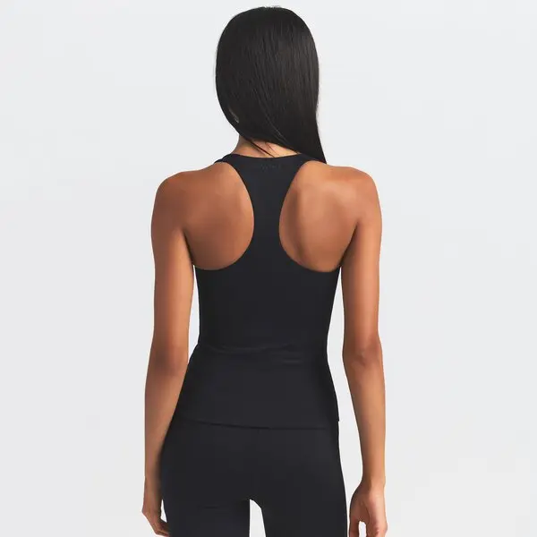 SKIMS Racerback Tank Top With Sculpting Matte Fabric And Dri-fit Technology - Obsidian