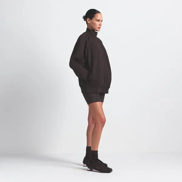 SKIMS Nike Matte Tricot Oversized Track Jacket - Dark Roast