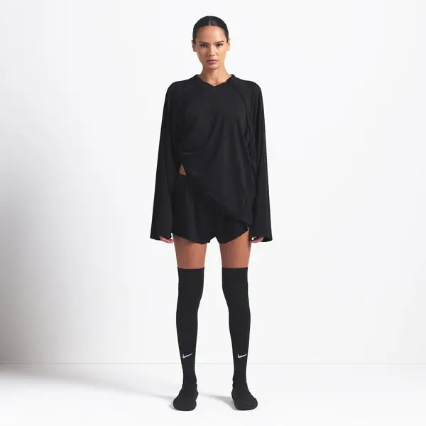 SKIMS V-neck Oversized Long Sleeve Top - Obsidian