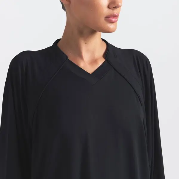 SKIMS V-neck Oversized Long Sleeve Top - Obsidian