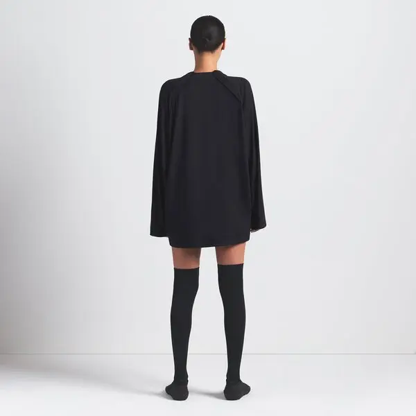 SKIMS V-neck Oversized Long Sleeve Top - Obsidian