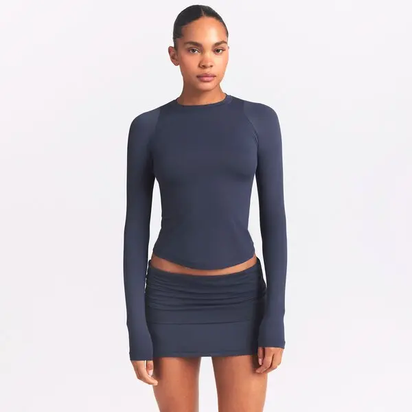 SKIMS Long Sleeve Crew Neck Top - Deep Royal
