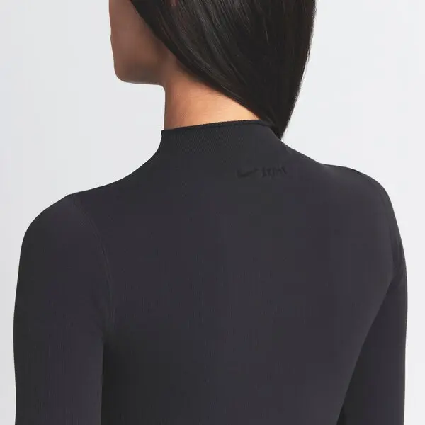 SKIMS Vintage Seamless Mock Neck Cropped Top - Obsidian