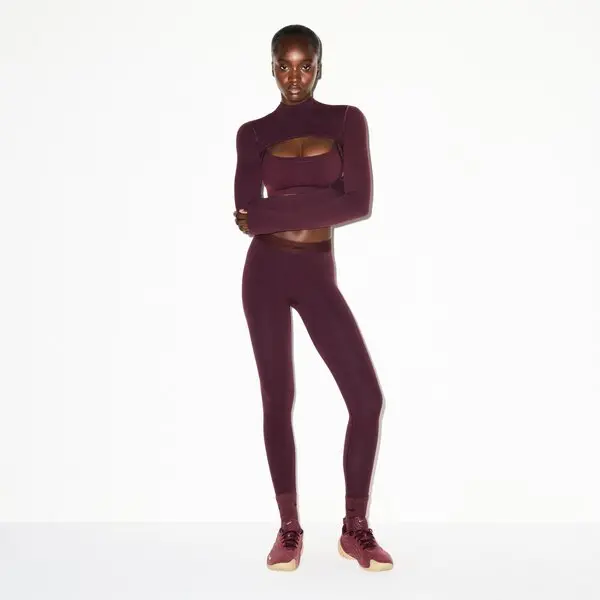 SKIMS Vintage Seamless Long Sleeve Shrug - Currant