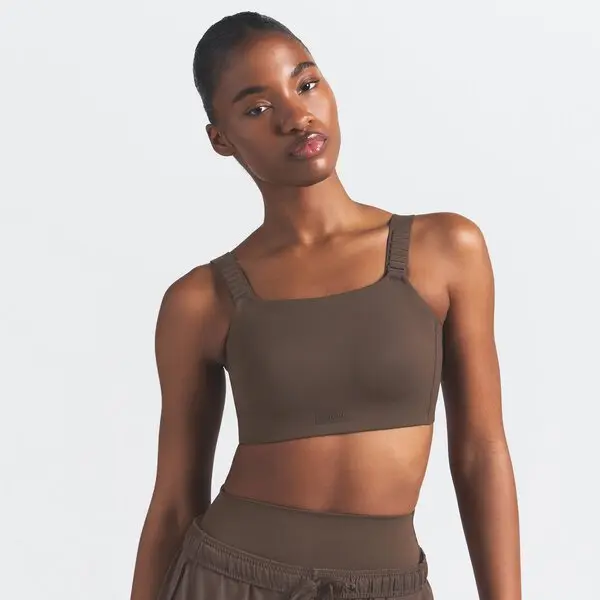 SKIMS Nike Matte Wide Strap Bra - Dark Sepia