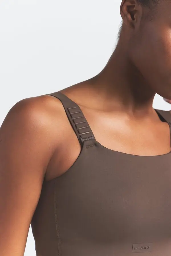 SKIMS Nike Matte Wide Strap Bra - Dark Sepia