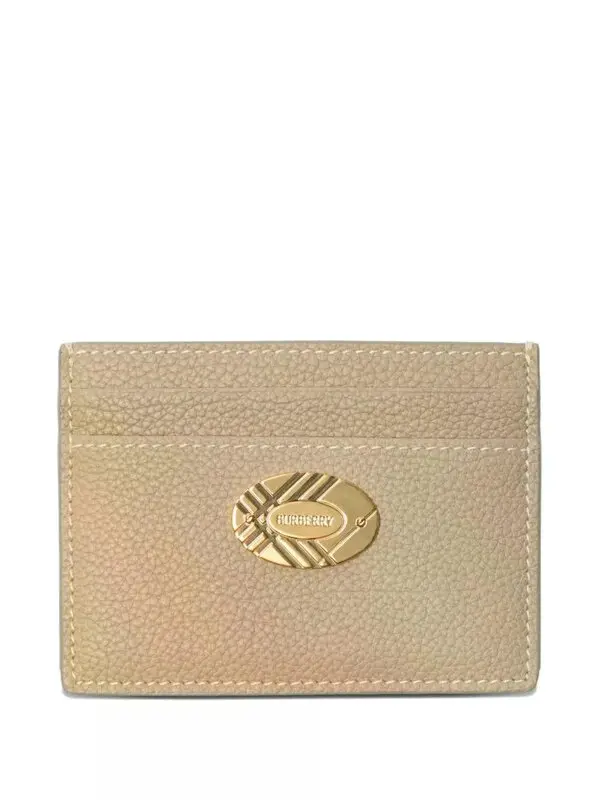 Burberry Logo-plaque Leather Card Holder - Neutrals