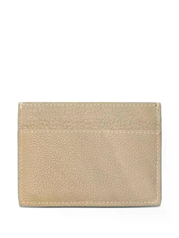 Burberry Logo-plaque Leather Card Holder - Neutrals