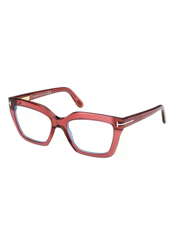 TOM FORD Square Frame Eyeglasses - Red
