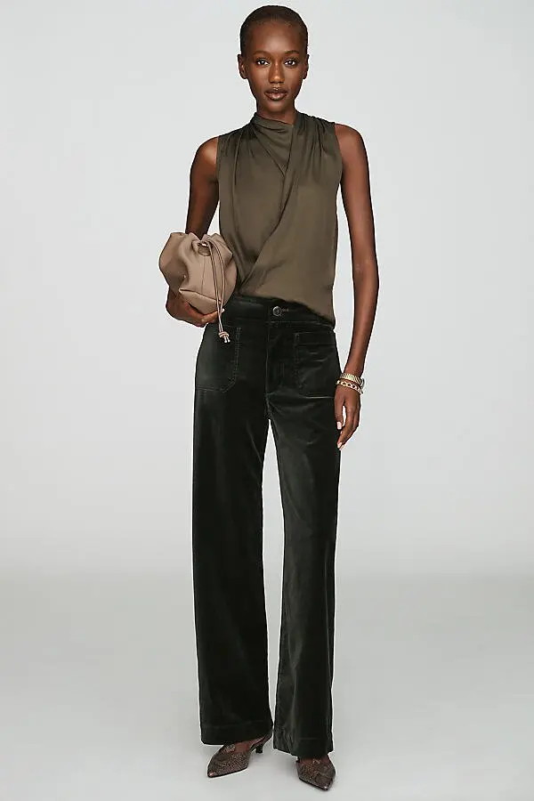 Maeve The Colette Full-length Velvet Pants - Grape Vine