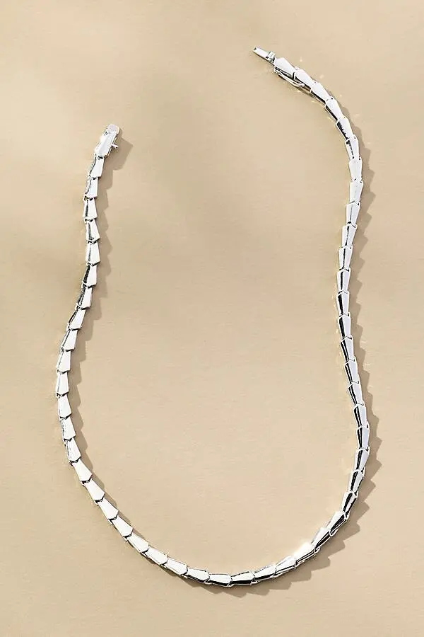 Melinda Maria Serpent Collar Necklace - Silver