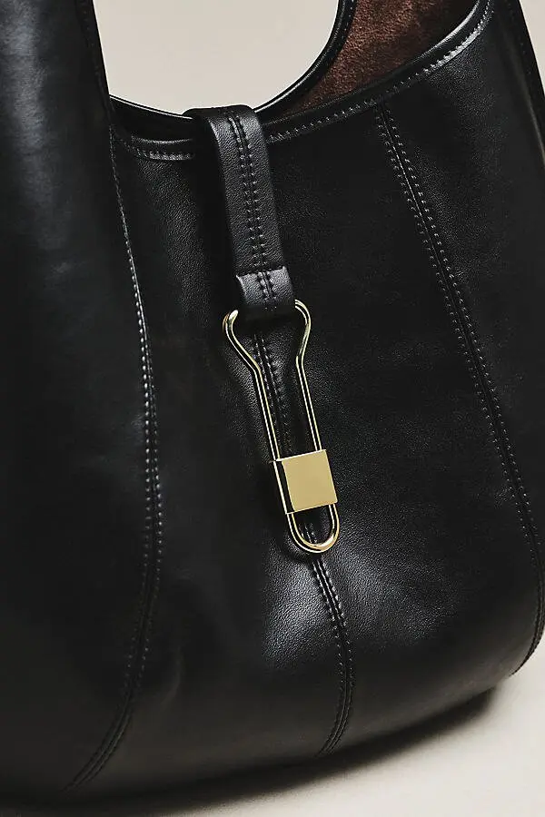 Dolce Vita Nova Leather Buckle Tote - Black