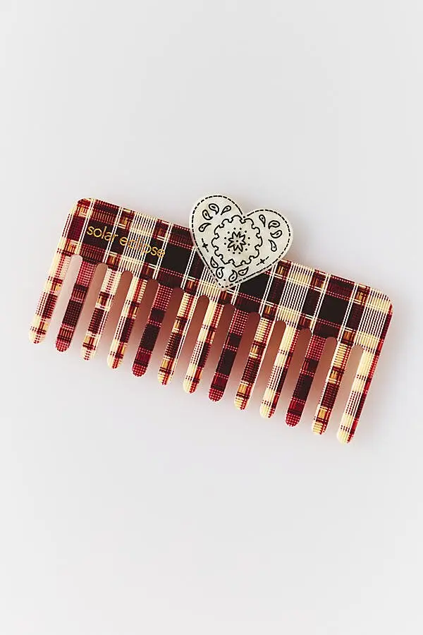 SOLAR ECLIPSE Wide Tooth Comb - Paisley Heart