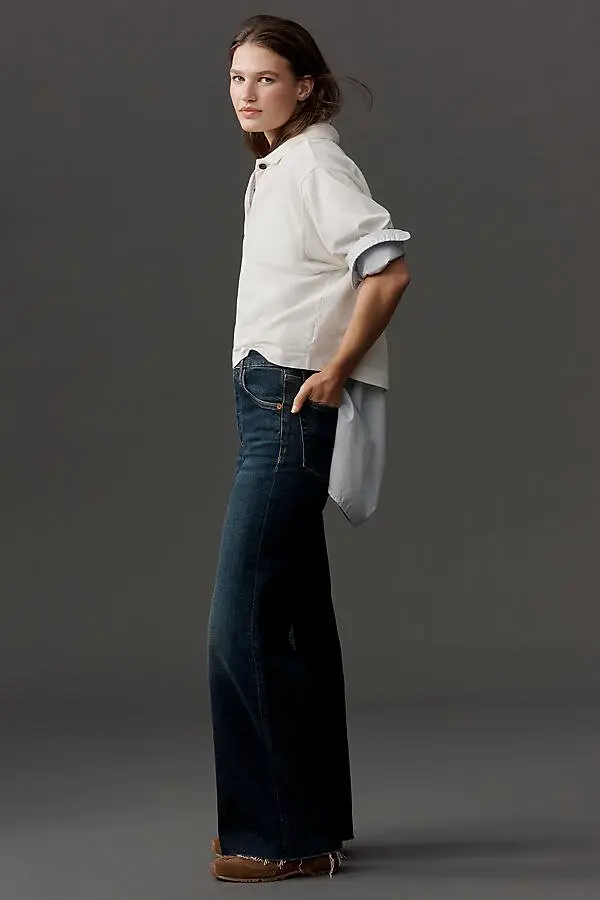 RE/DONE High-rise Crop Wide-leg Jeans - Barely Worn