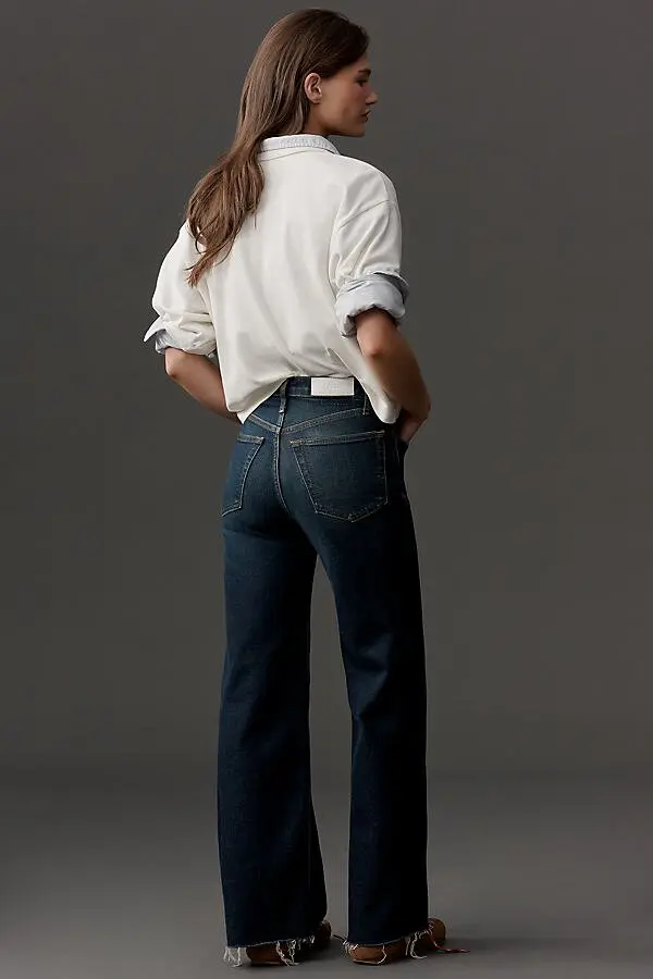 RE/DONE High-rise Crop Wide-leg Jeans - Barely Worn