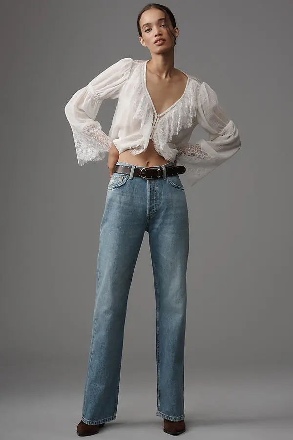 RE/DONE 90s High-rise Straight-leg Jeans - Worn Blue