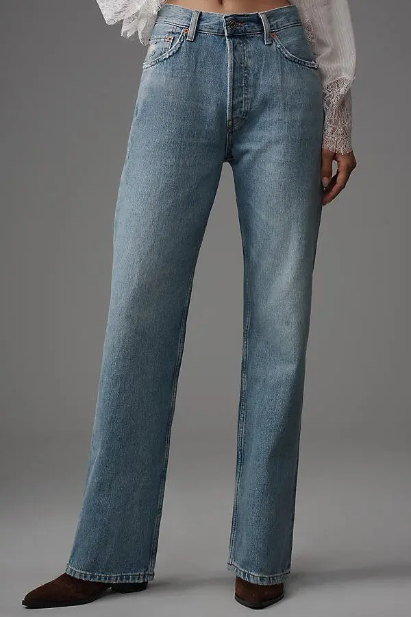 RE/DONE 90s High-rise Straight-leg Jeans In Medium Wash