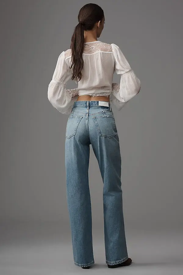 RE/DONE 90s High-rise Straight-leg Jeans In Medium Wash