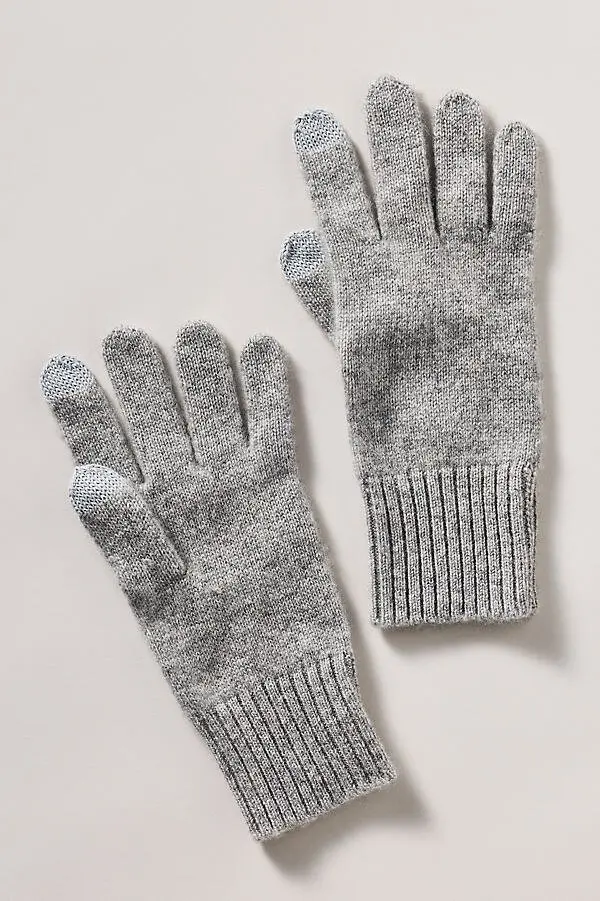 WHITE & WARREN Cashmere Touchscreen Gloves - Grey