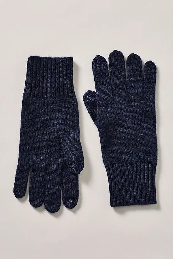 WHITE & WARREN Cashmere Touchscreen Gloves - Navy