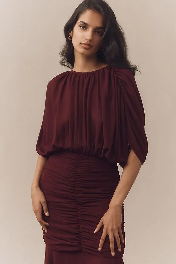 ronny kobo dress burgundy Brunch Poplin Everyday Top | Trendy Women's Clothes