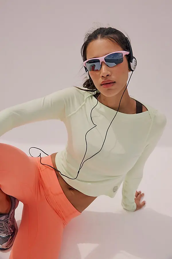 Free People Long Sleeve Performance Top - Whipped Lime