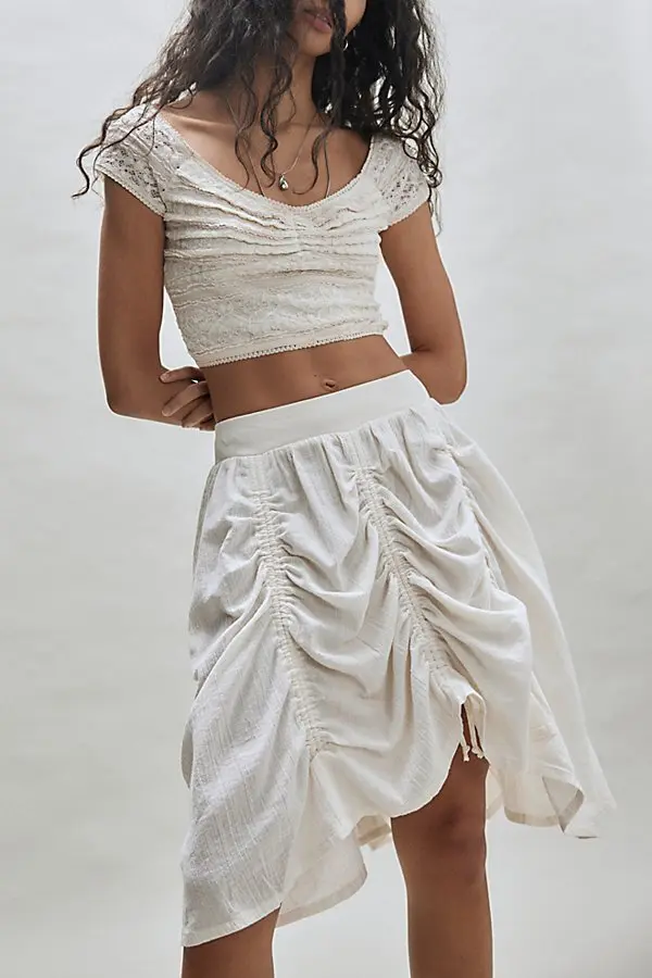 Free People Convertible Midi Skirt - Nilla Cream