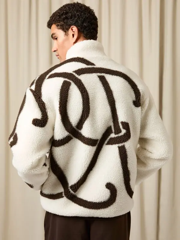 REISS Monogram Fleece Jacket