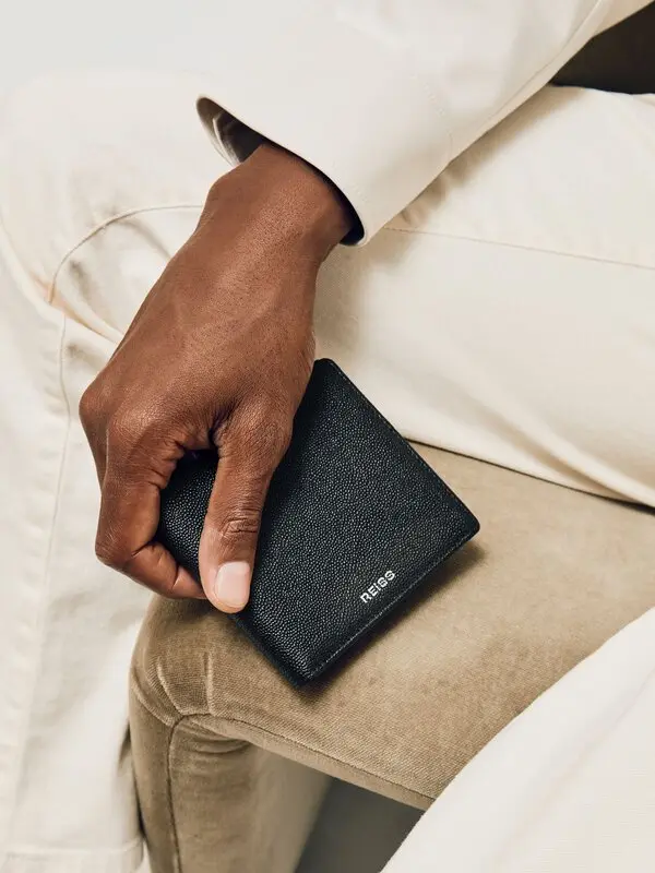 REISS Henry Micro-grain Leather Wallet