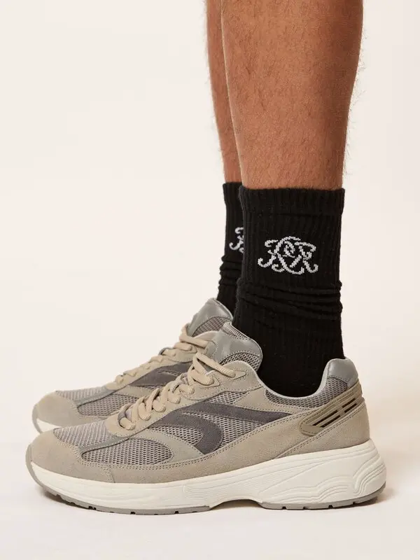 REISS Marcus Monogrammed Socks - Black