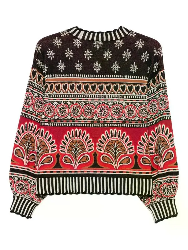 Farm Rio Patterned Cardigan - Red