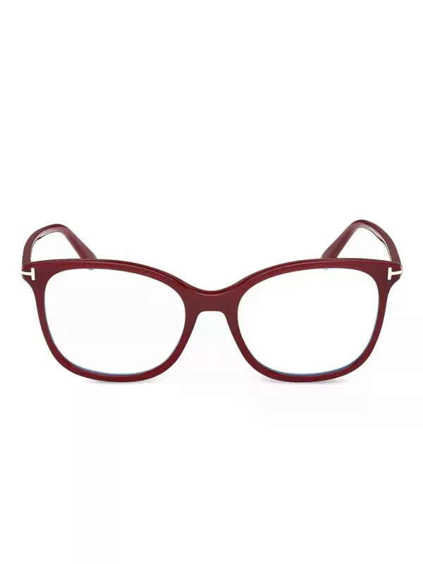 TOM FORD Round Frame Glasses With Hinge Detail - Red